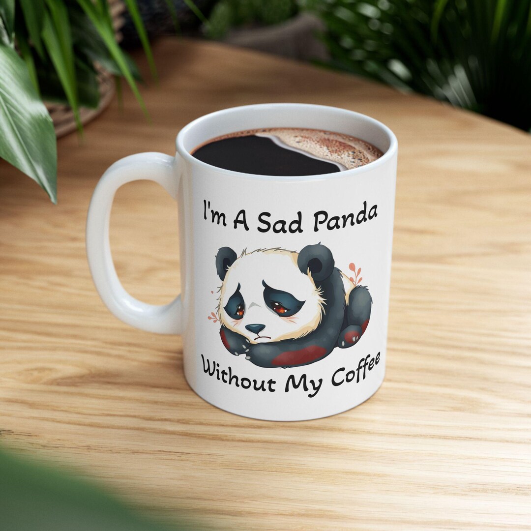 Sad Panda Ceramic Coffee Mug – Cute Animal Lover Gift - Etsy