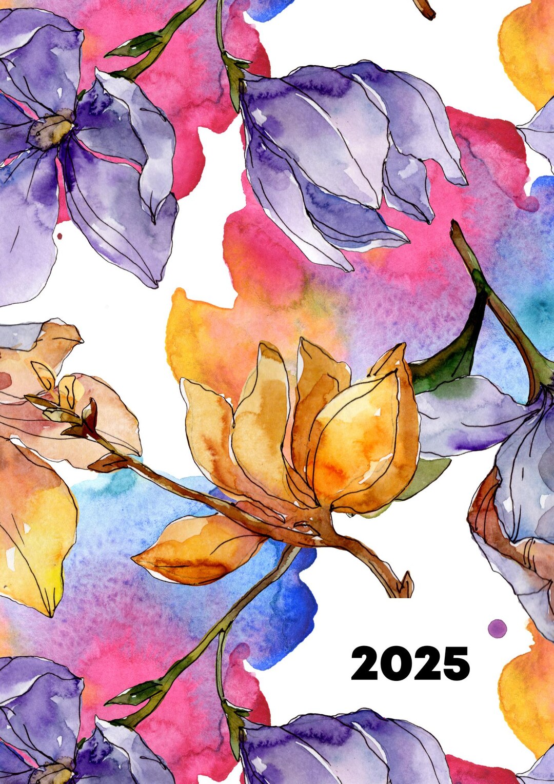 Watercolor Floral Teacher Planner 2025 | Printable Teacher Binder ...