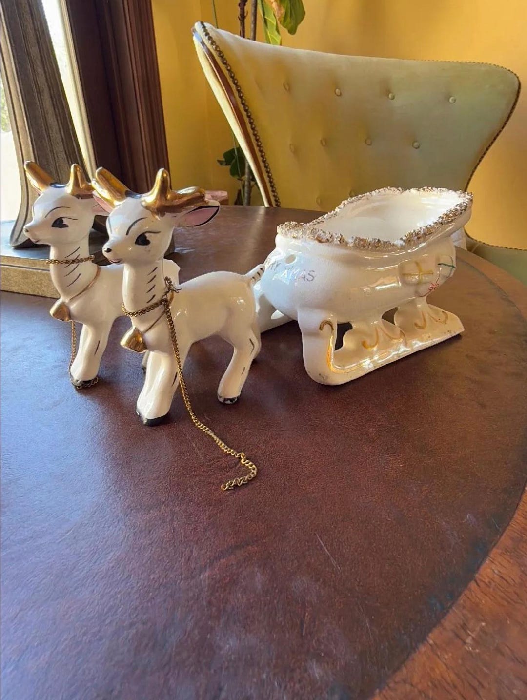 Vintage Japan Reindeer and Sleigh - Etsy