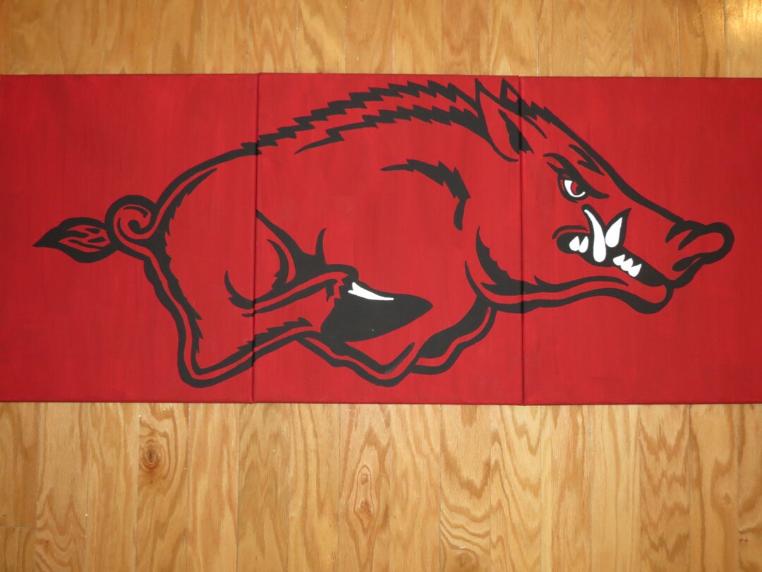 Arkansas Razorback Triple Paintings - Etsy