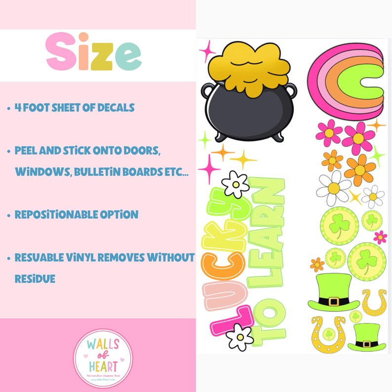 St. Patrick's Classroom Decor Peel and Stick Reusable Decals Teacher ...