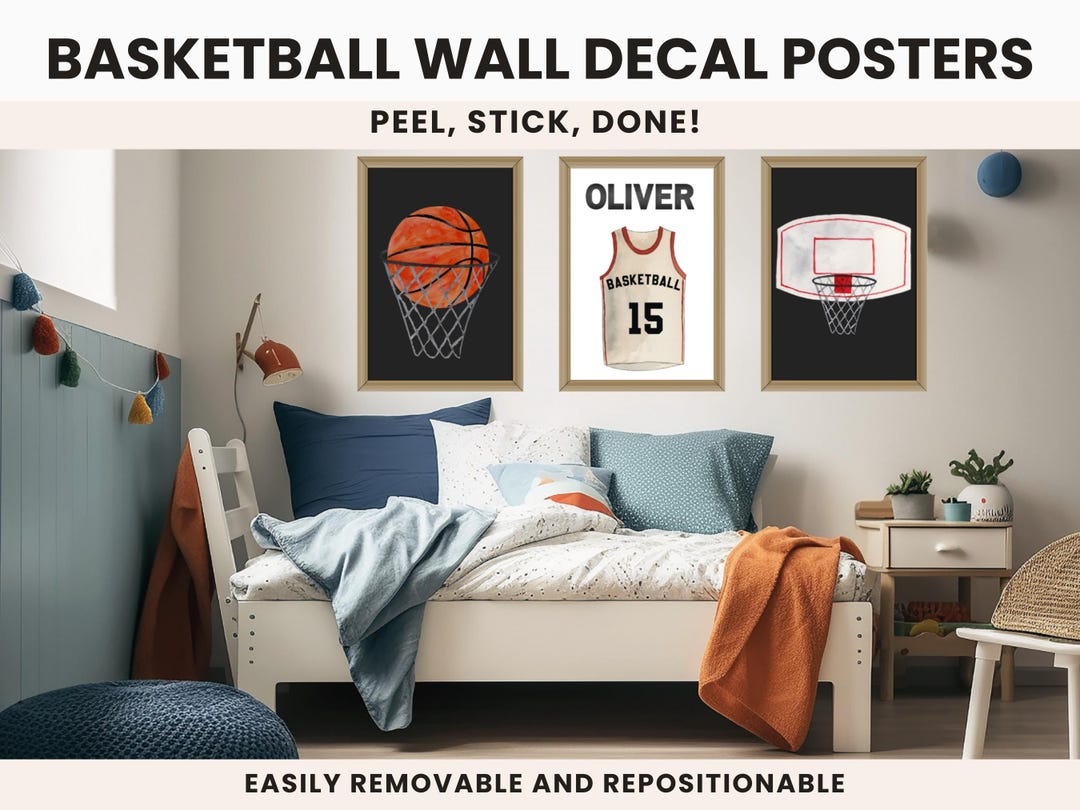 Removable & Repositionable Customizable Basketball Poster Decals ...