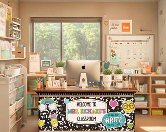 Desk Box Bundle, Peel & Stick Teacher Desk Wrap, Classroom Desk Decal ...