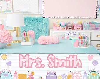 Desk Box Bundle, Peel & Stick Teacher Desk Wrap, Classroom Desk Decal ...