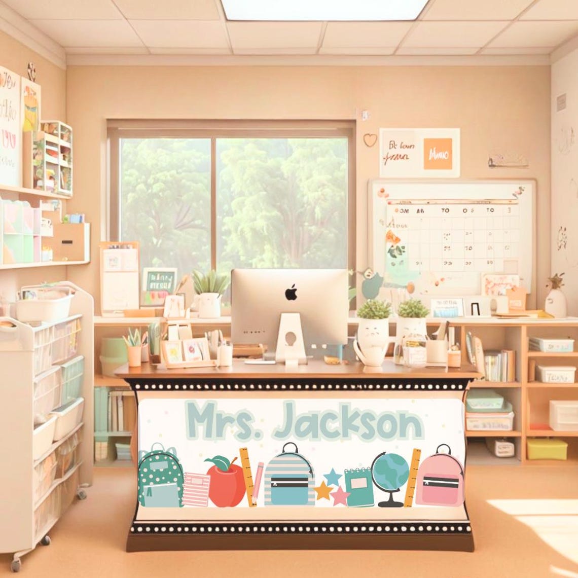 Desk Box Bundle, Peel & Stick Teacher Desk Wrap, Classroom Desk Decal ...