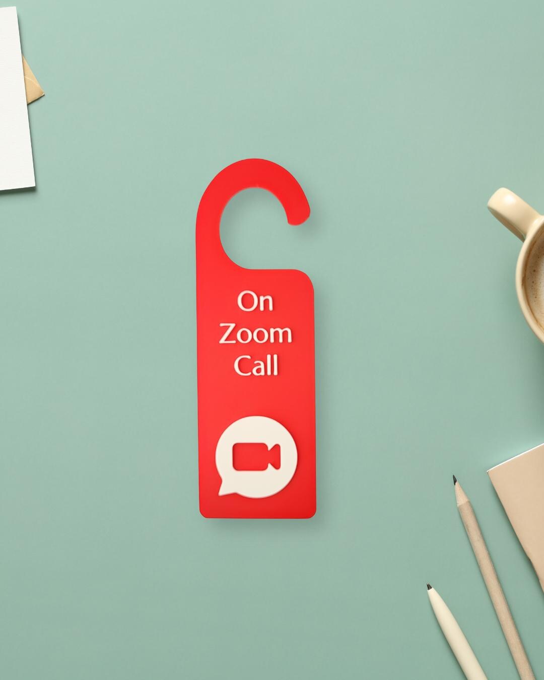 On Zoom Call Door Hanger – Do Not Disturb Sign for Home Office, Virtual ...