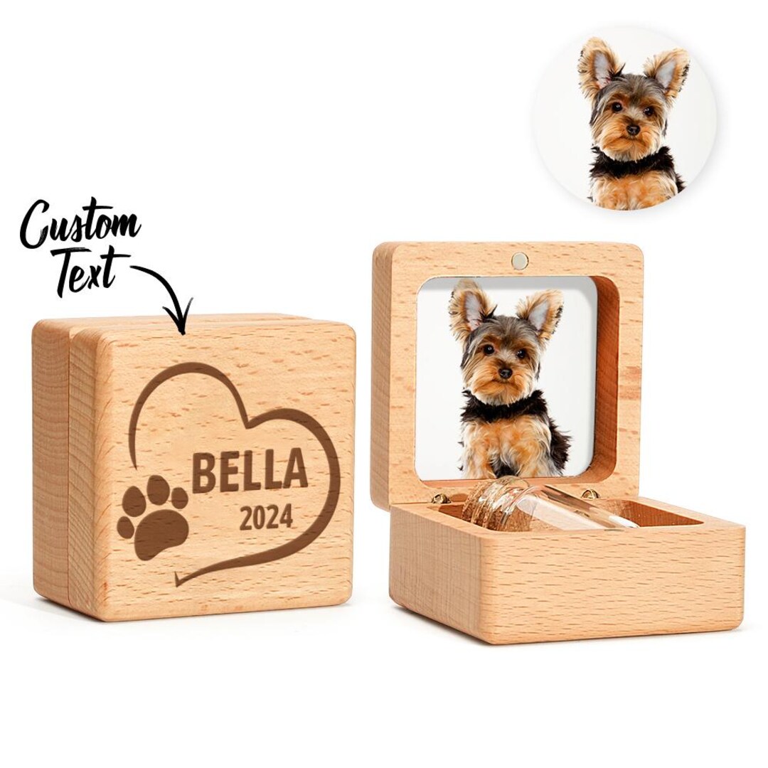Personalized Pet Fur Wooden Keepsake Box - Loss of Pet Memorial Gift ...