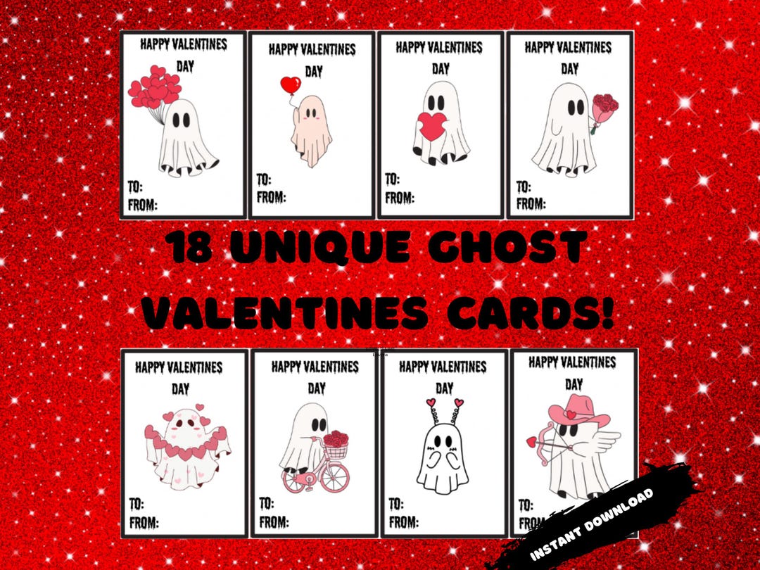 Class Valentines, Ghost Valentines, Spooky Valentines, Cute Valentines ...
