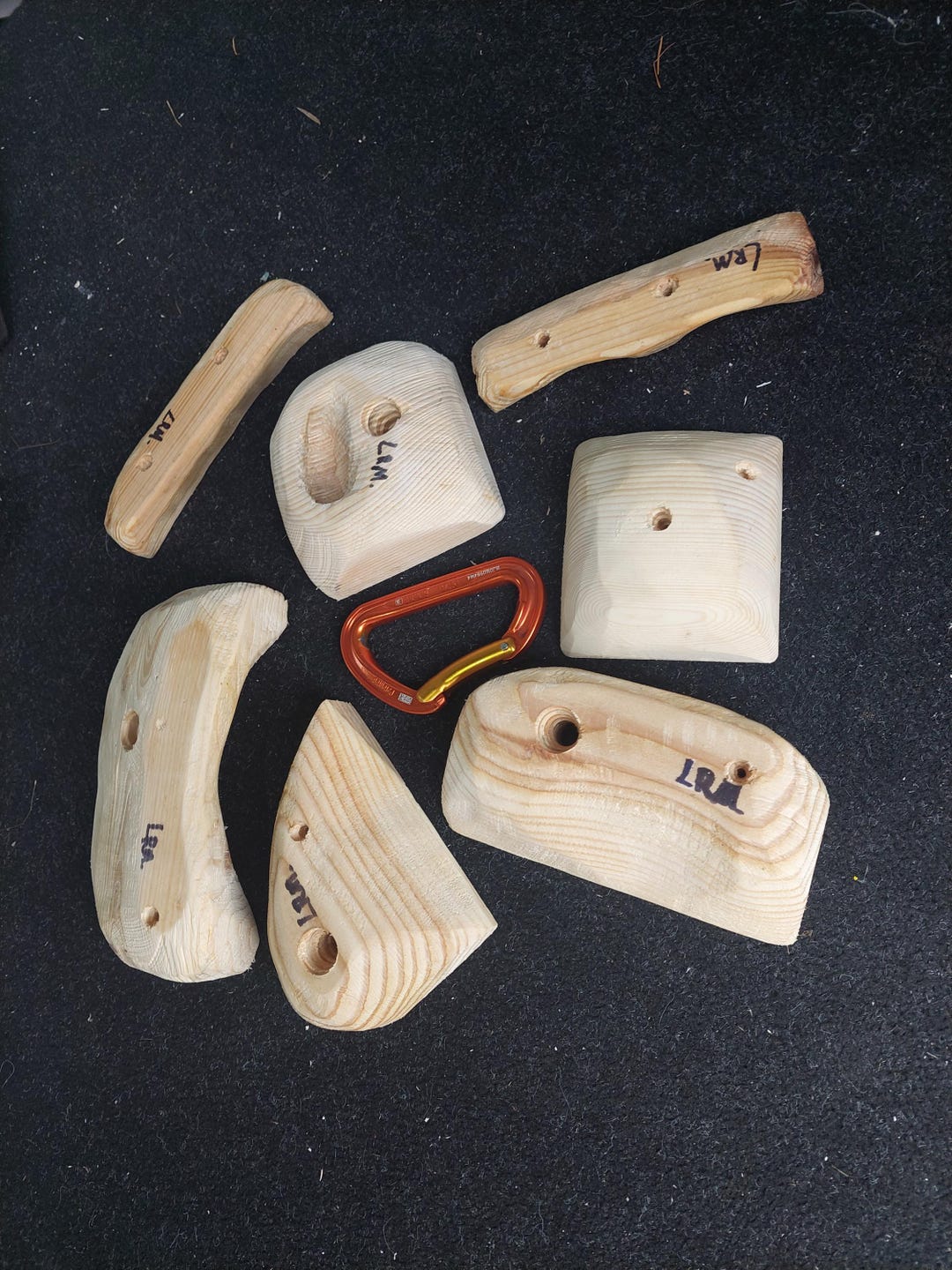 Wooden Climbing Holds Set Jugs, Crimps, Pockets and Slopers for Home ...
