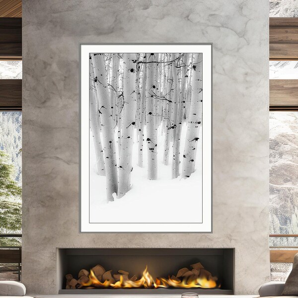 Aspen Tree Wall Art, Fall Decor, Colorado Art, Aspen Trees Fall, Gold ...