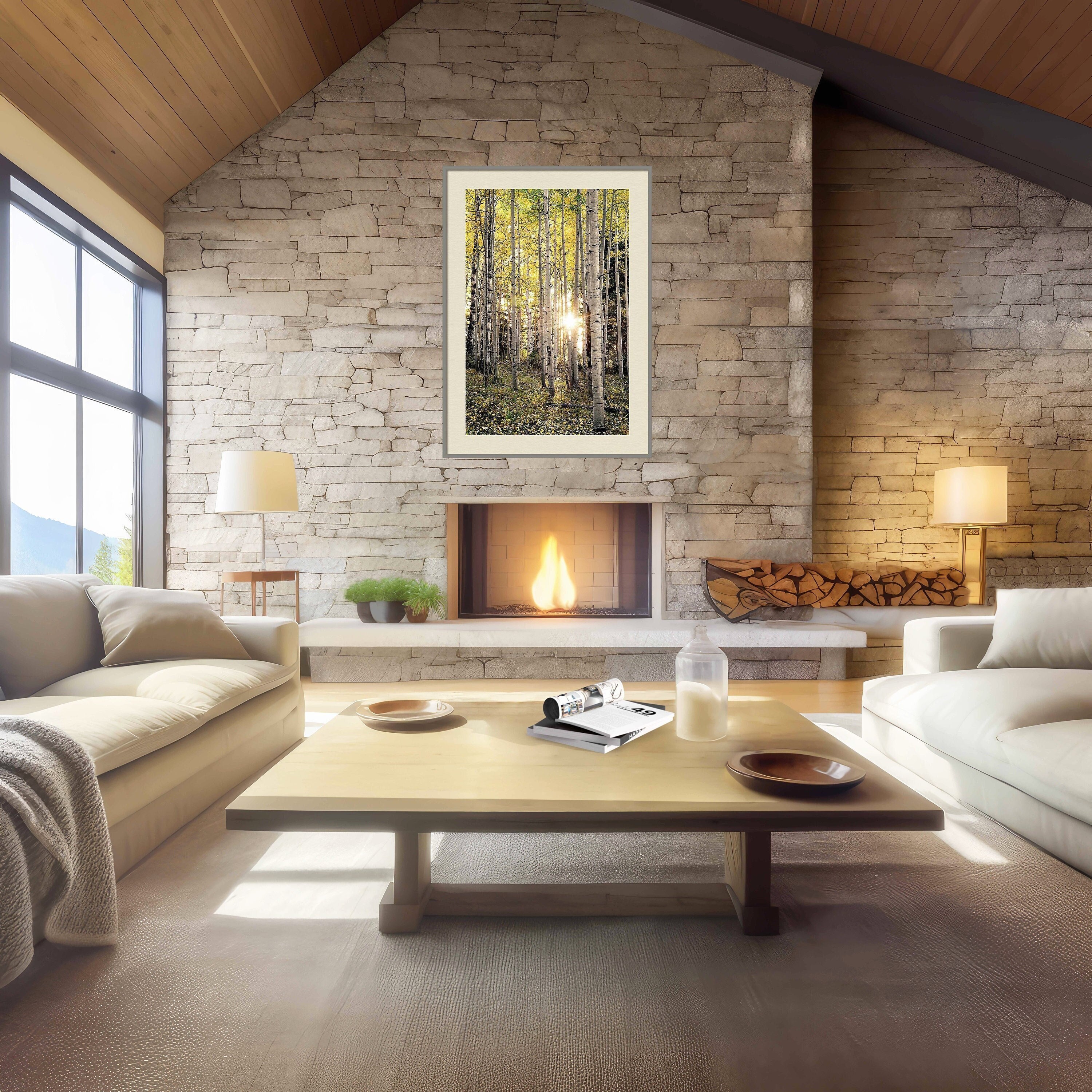 Aspen Trees, Fall Tree Art, Colorado Art, Sunstar, Etsy Pick 2023 ...