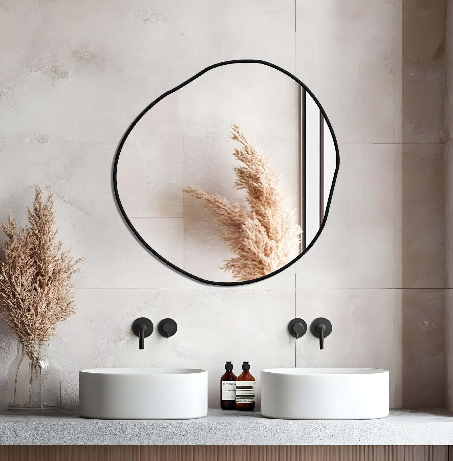 Circle Mirror, Round Wall Mirror, Gold Framed Circle Mirror, Vanity ...