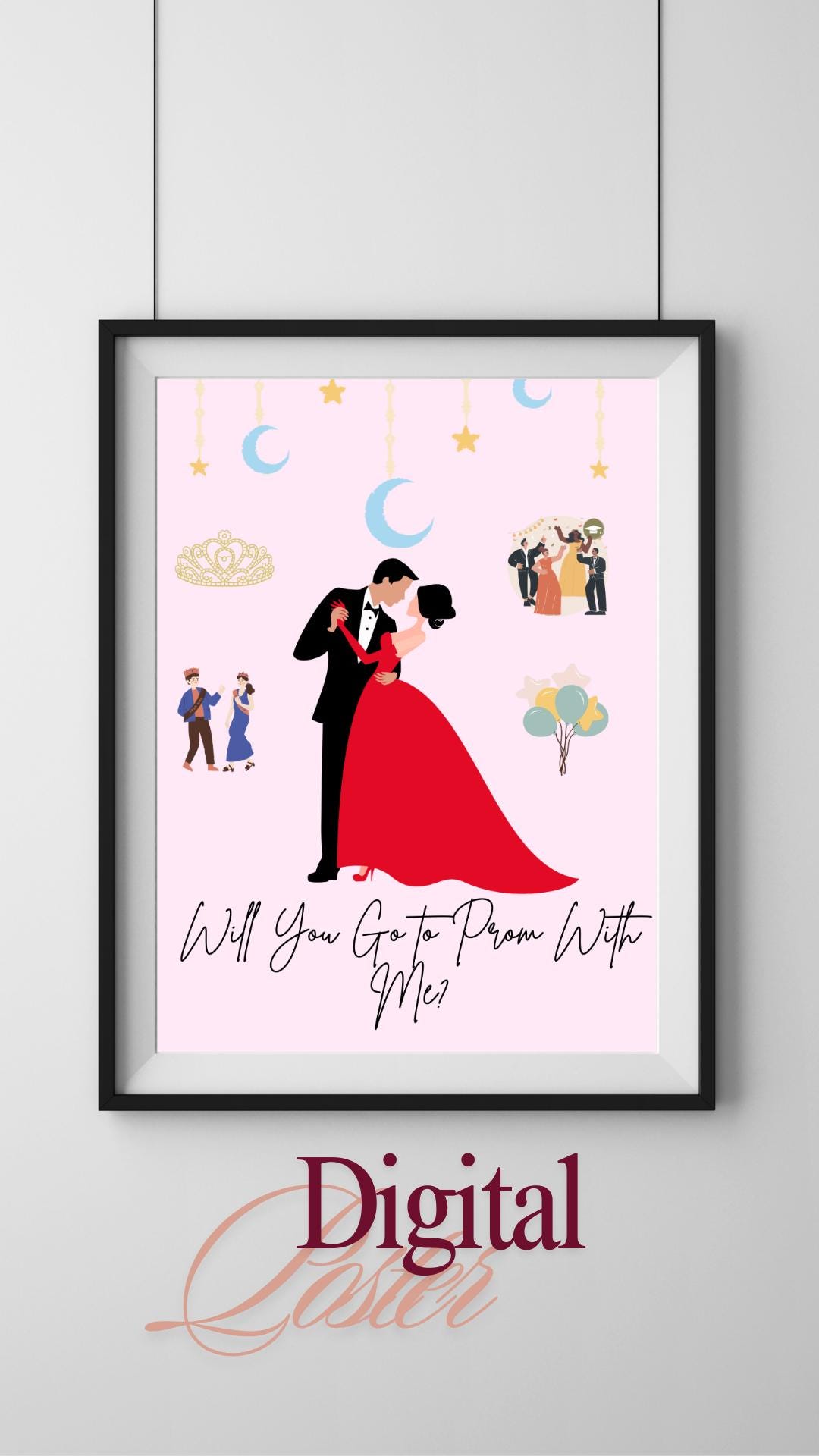 Personalized Digital Prom Poster: Custom High School Dance Announcement ...
