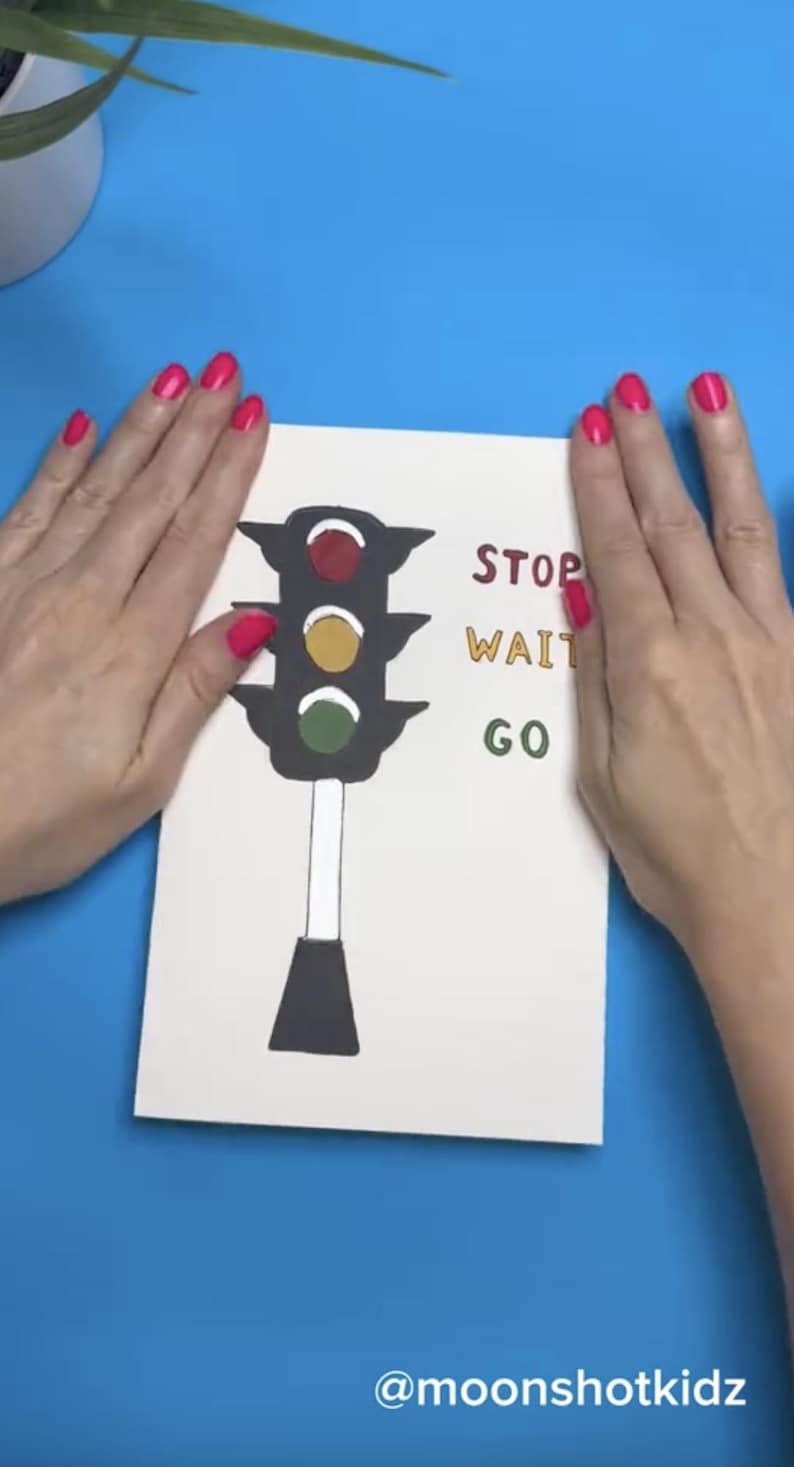 Traffic Light Card Template & Instructions, STEAM DIY Project - Etsy