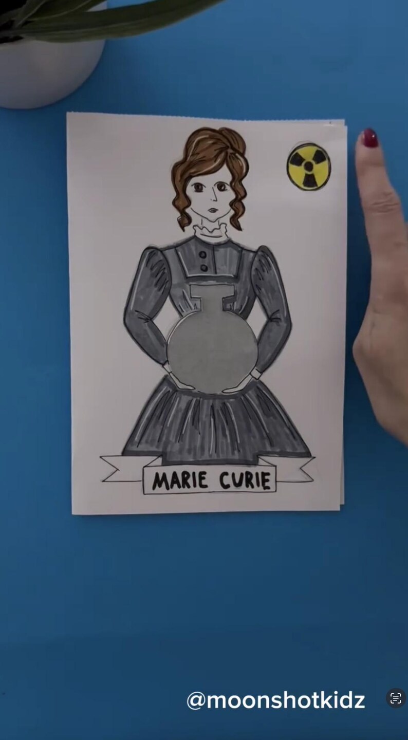 Marie Curie Interactive Card Template, STEAM DIY Project (PDF) - Etsy