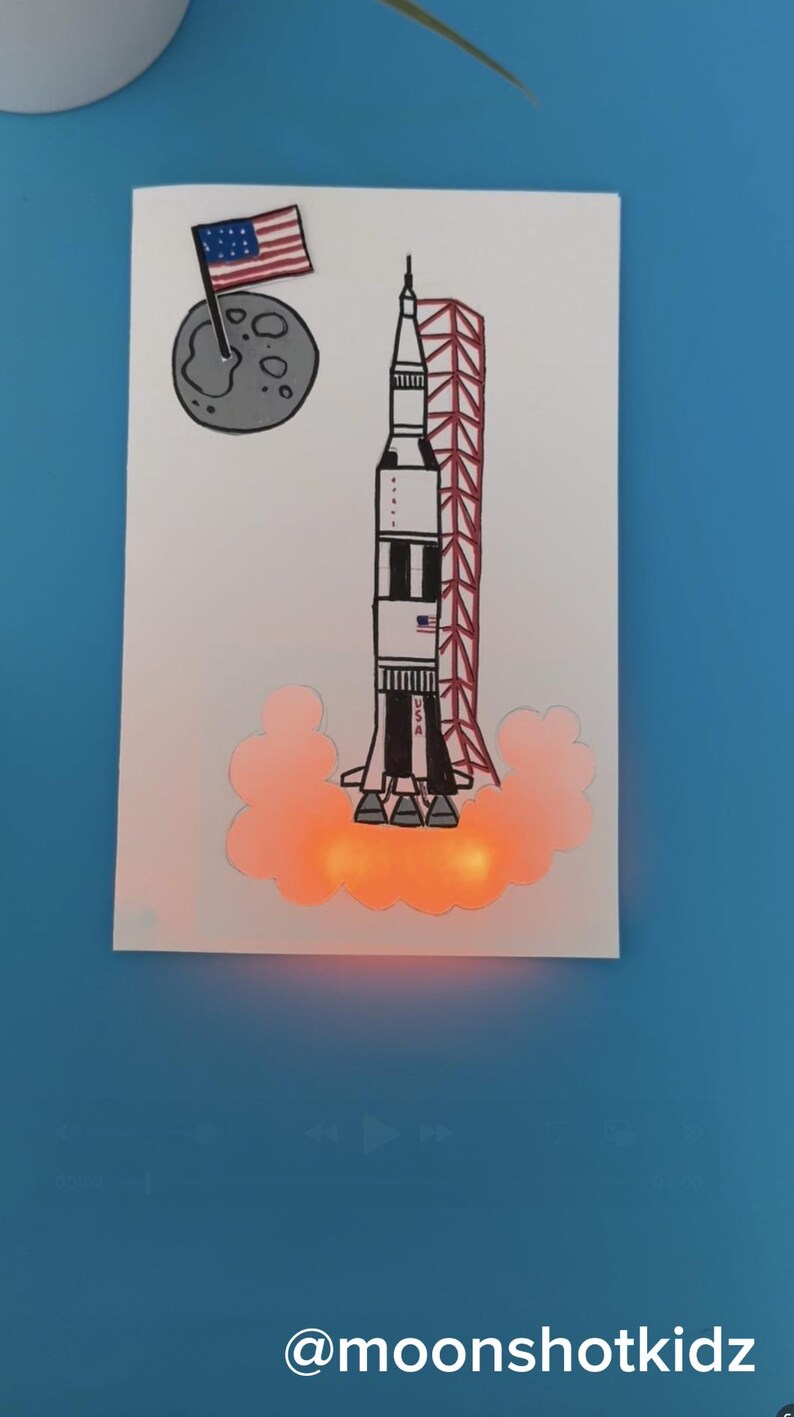 Saturn V Rocket to the Moon Template & Instructions, Interactive STEAM ...