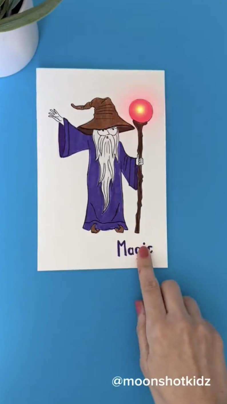 Moonshotkidz Mighty Wizard Interactive Card Template, Paper Electronics ...