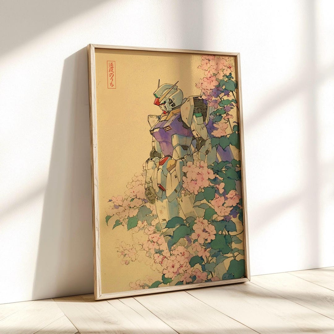 Mobile Suit Gundam Wing Poster Wing Gundam Art Print Mecha Artwork ...