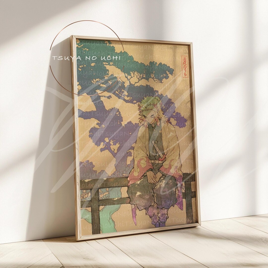Kyojuro Rengoku Art Print · Demon Slayer Poster · Japanese Ukiyo-e ...