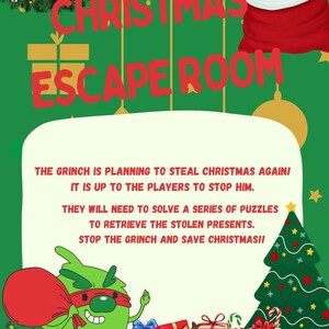 Grinch's Christmas Escape Room Kits - Etsy