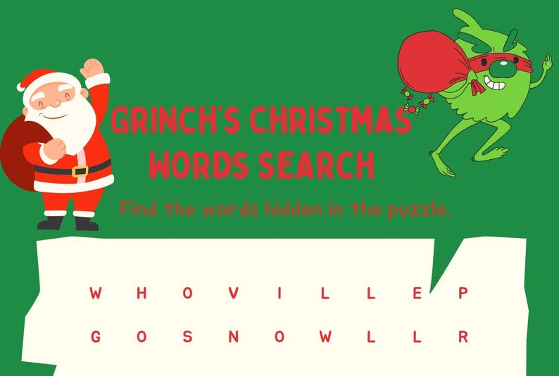 Grinch's Christmas Escape Room Kits - Etsy