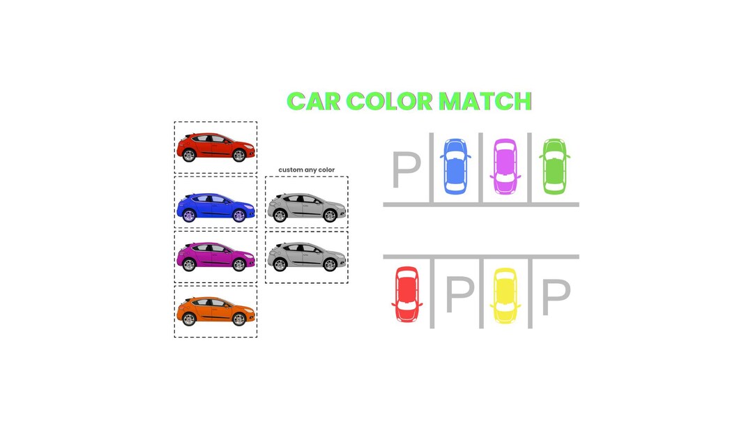 Montessori Learning-car Color Matching - Etsy