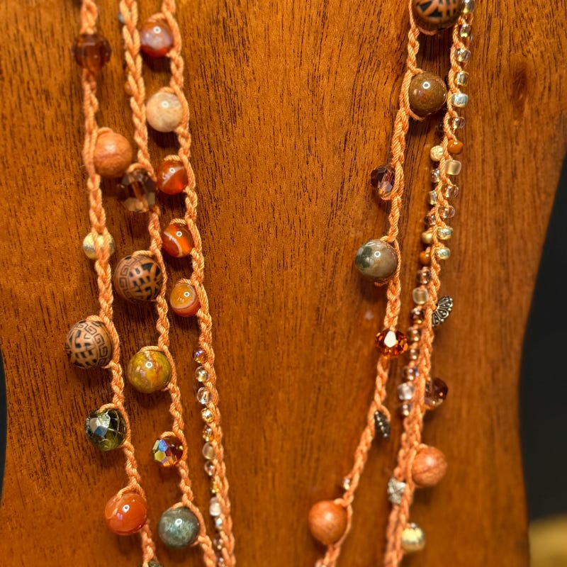 Crochet Jasper Necklace - Etsy