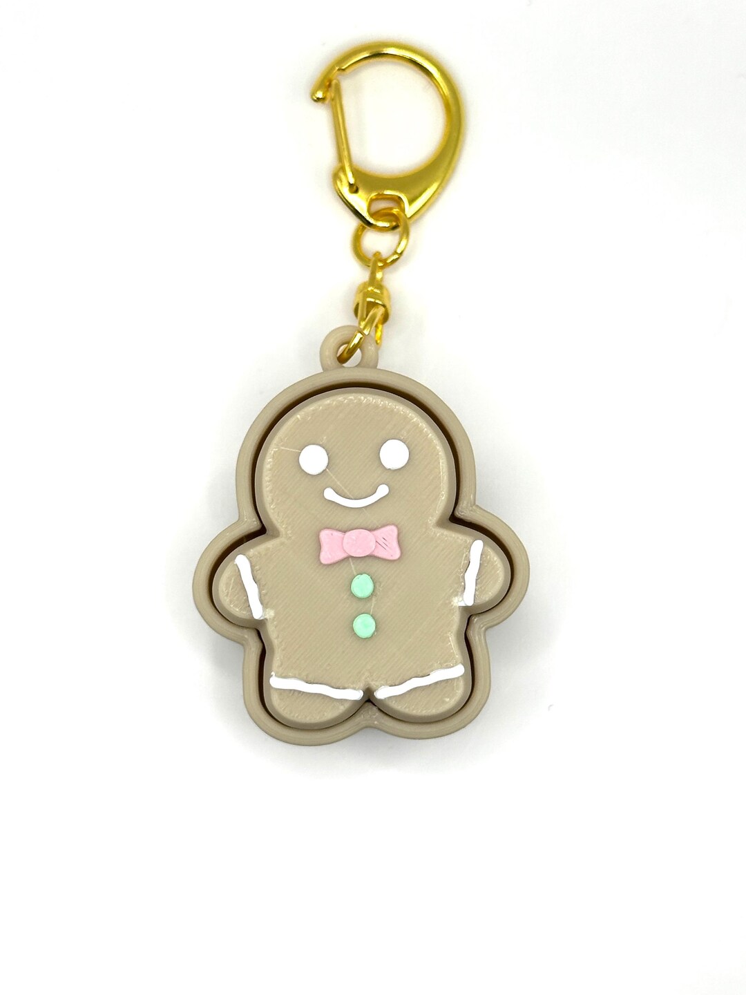 Pastel Gingerbread Man Fidget Clicker Keychain- Portable Sensory Toy ...