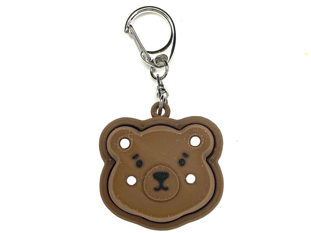 Teddy Bear Fidget Clicker Keychain- Portable Sensory Toy for Focus ...