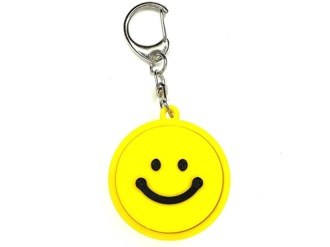 Smiley Face Fidget Clicker Keychain- Portable Sensory Toy for Focus ...