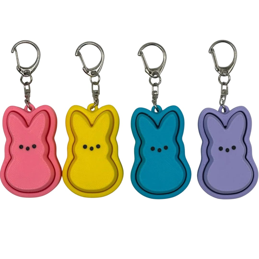 Marshmallow Peeps Bunny Fidget Clicker Keychain- Easter, Spring ...