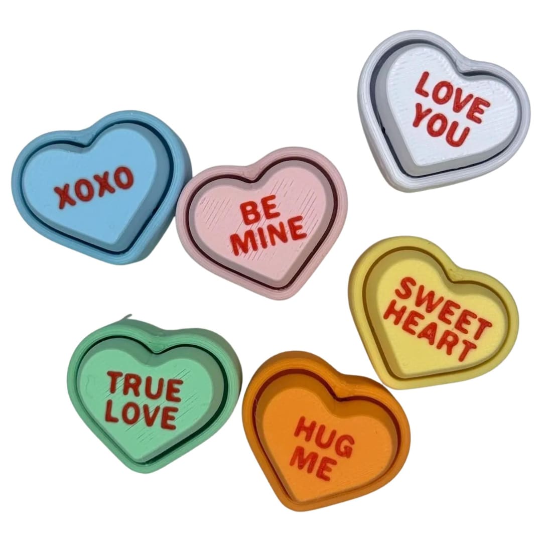 Classic Conversation Heart Mini Fidget Clicker Set of 6- Portable ...