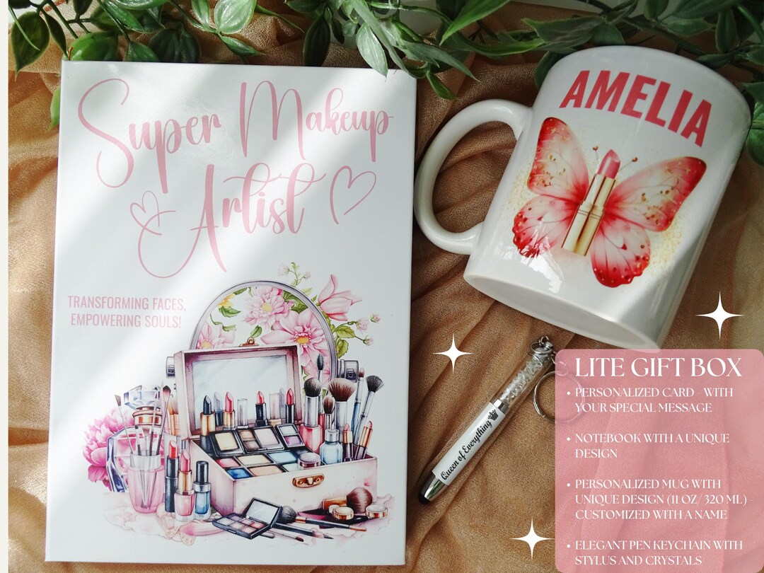 Personalized Beauty Gift Box for Makeup Artist Diary Notebook Journal ...