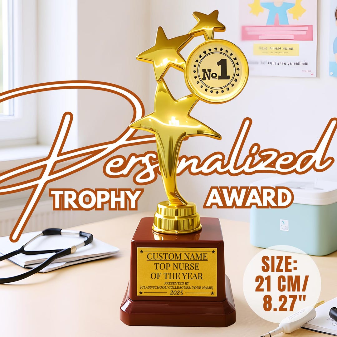 Personalized Trophy Award for Best Nurse, Nursery, School, NICU, RN ...