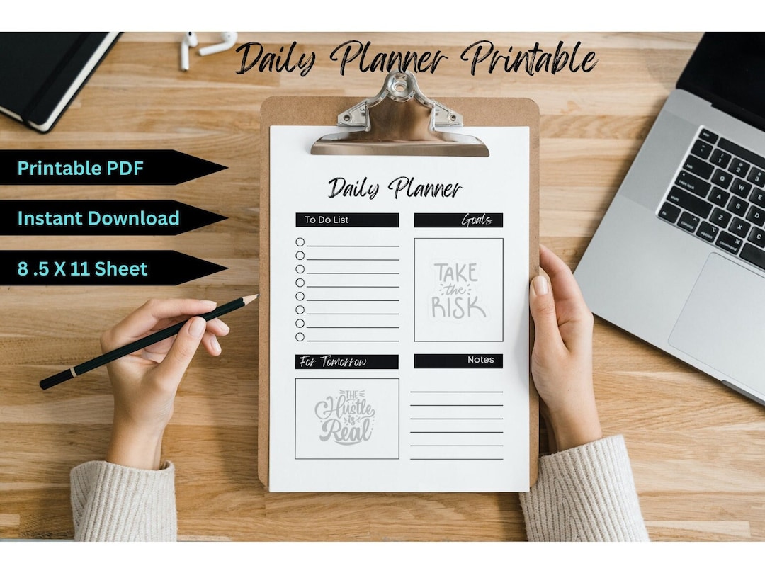 Daily Planner Printable PDF - Etsy