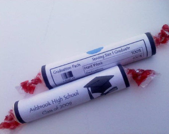 Editable Diploma Style Smarties Labels, Blue, Red and No Ribbon Candy ...