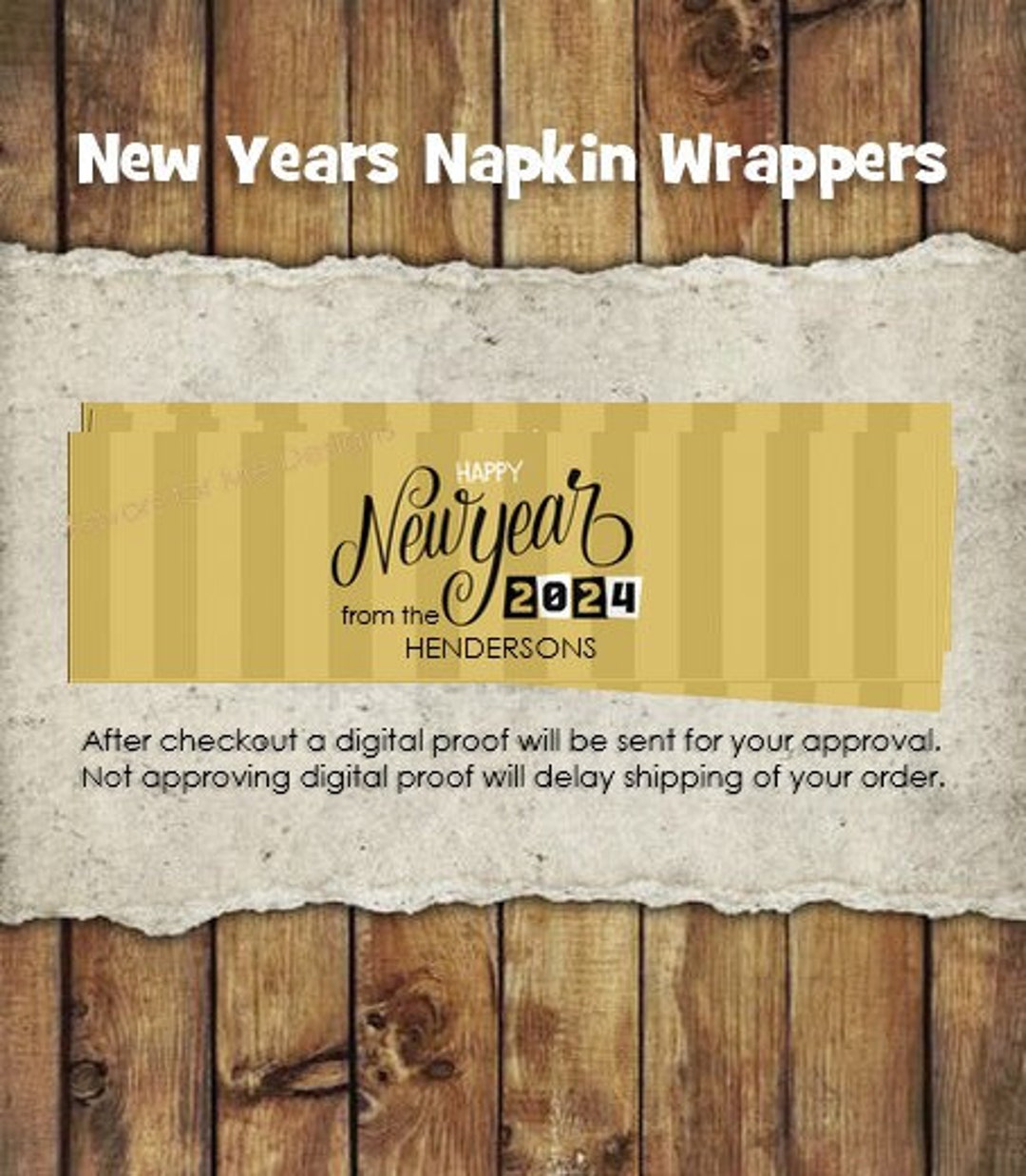 50 New Year Napkin Wrappers - Etsy