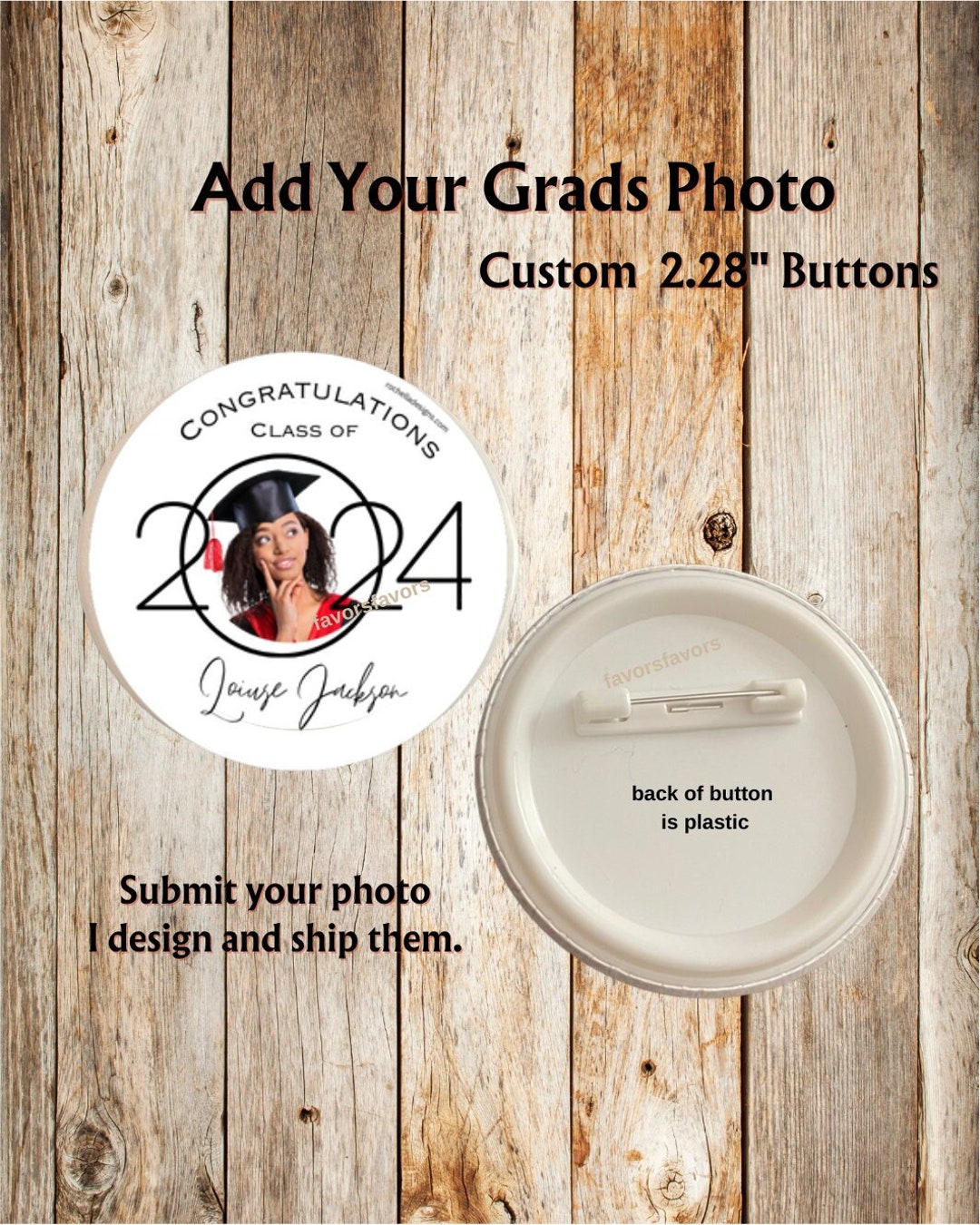 Grad Buttons 2.28" - Etsy