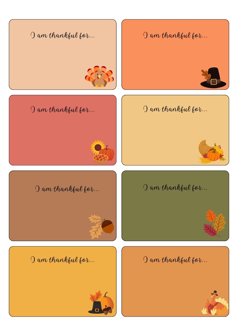 Thanksgiving Printable Gratitude Cards | DIY Thanksgiving Activity for ...