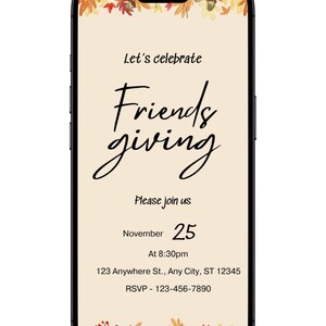 Editable Friendsgiving Invitation Template | Digital Thanksgiving ...