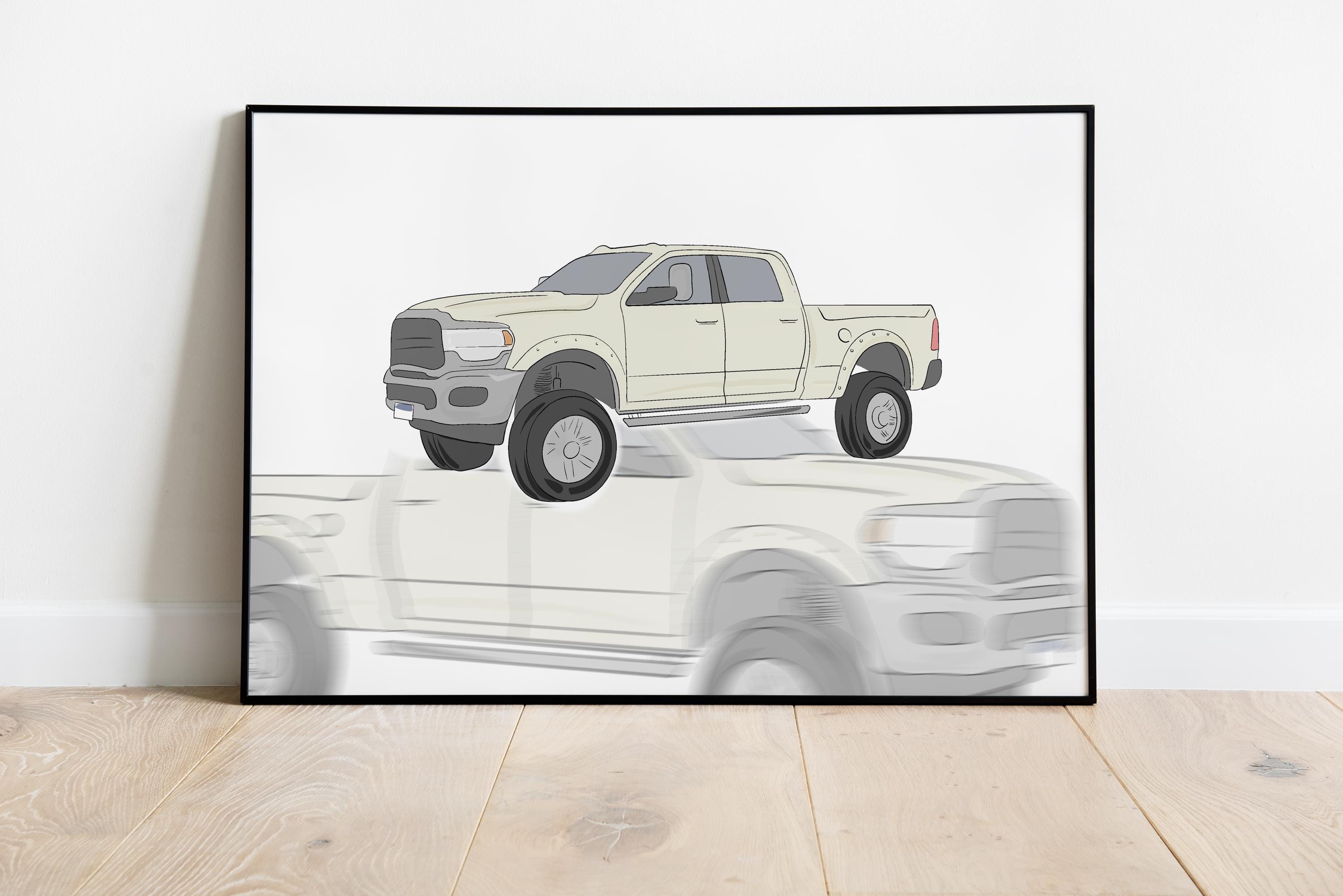 Custom Car Drawing Digital Drawing Custom Car Wall Decor Portrait From ...