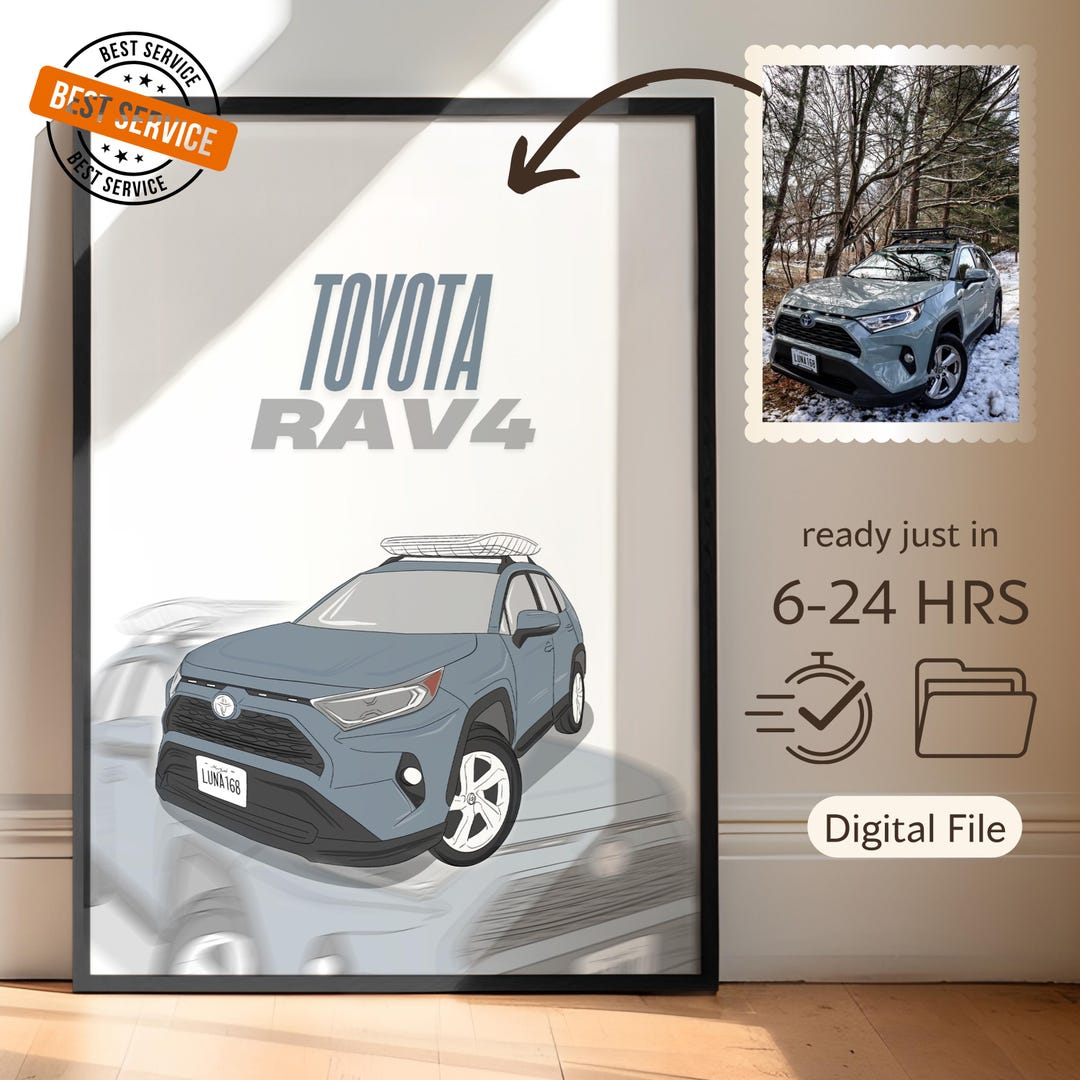 Custom Car Drawing Digital Drawing Custom Car Wall Decor Portrait From ...