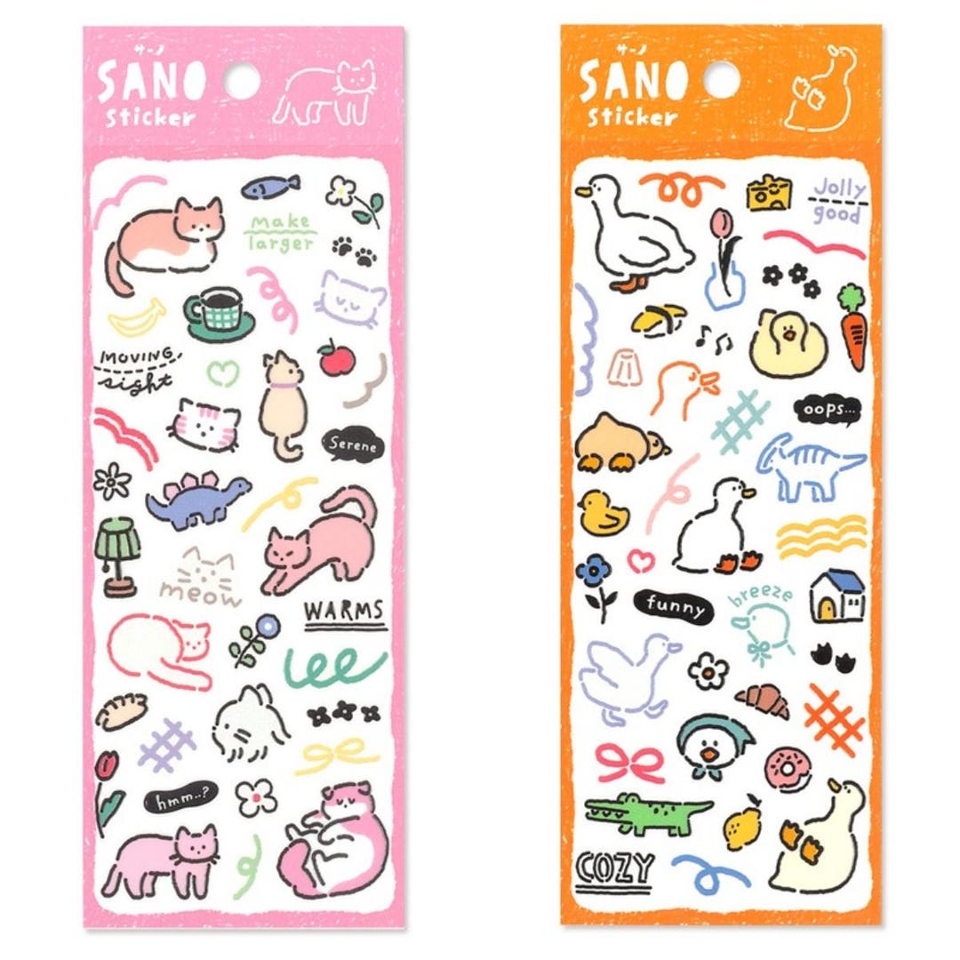 Sano Sticker - MIND WAVE Cute Smartphone Animal Stickers for Journaling ...