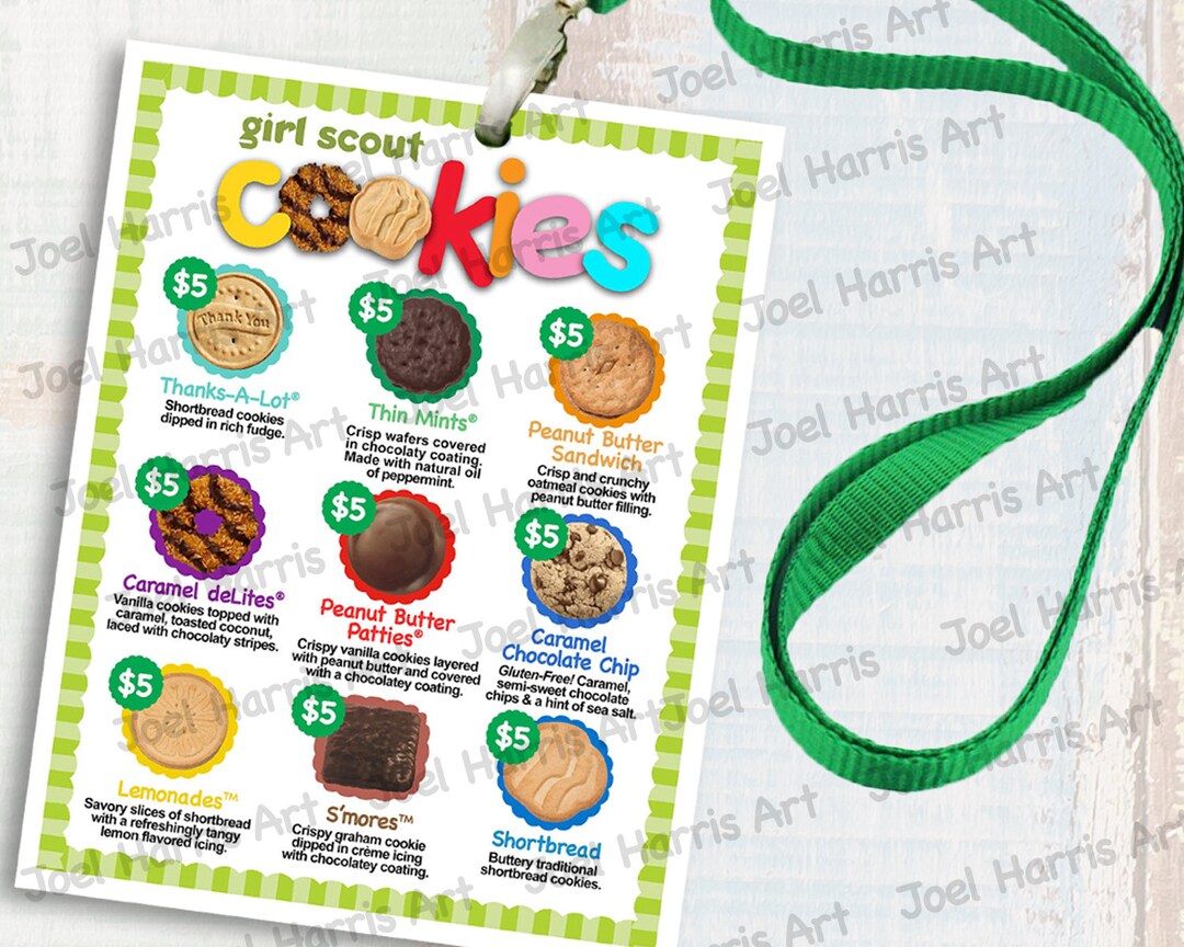 2020 ABC Girl Scout LANYARD Cookie Price List All Cookies 5.00 ...