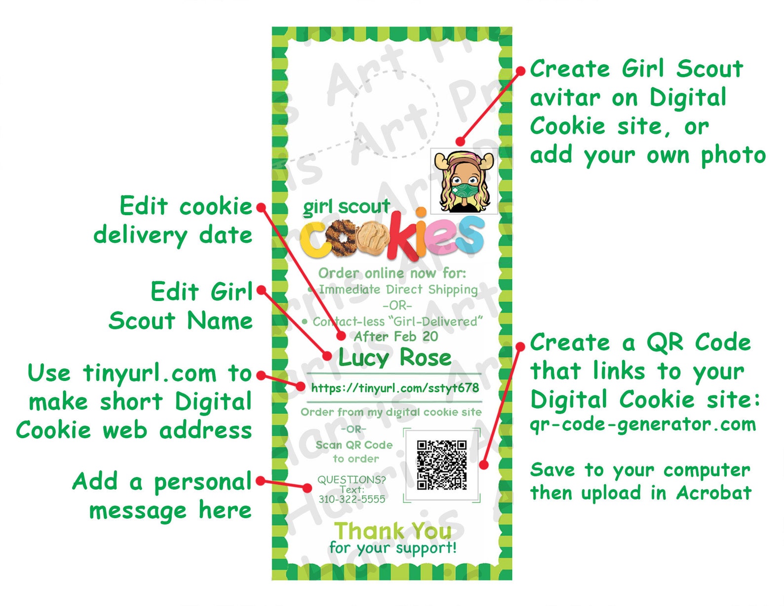 EDITABLE 2021 Girl Scout Door Hanger Printables Girl Scouts - Etsy