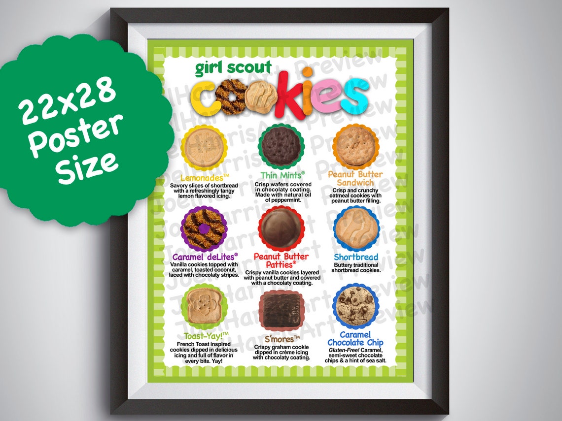 New 2021 ABC Girl Scout Cookie POSTER Price List GS Booth - Etsy Hong Kong