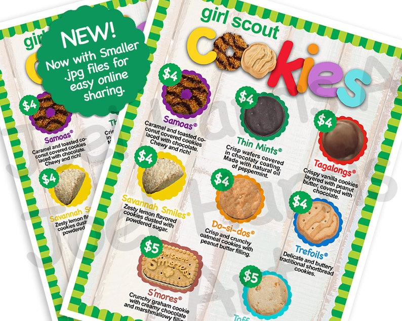 2019 LBB Girl Scout Cookie Price List GS Booth Menu 8.5 X 11 | Etsy