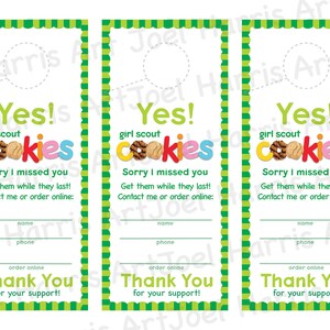 EDITABLE Girl Scout Door Hanger Printables Girl Scouts Cookies Booth ...