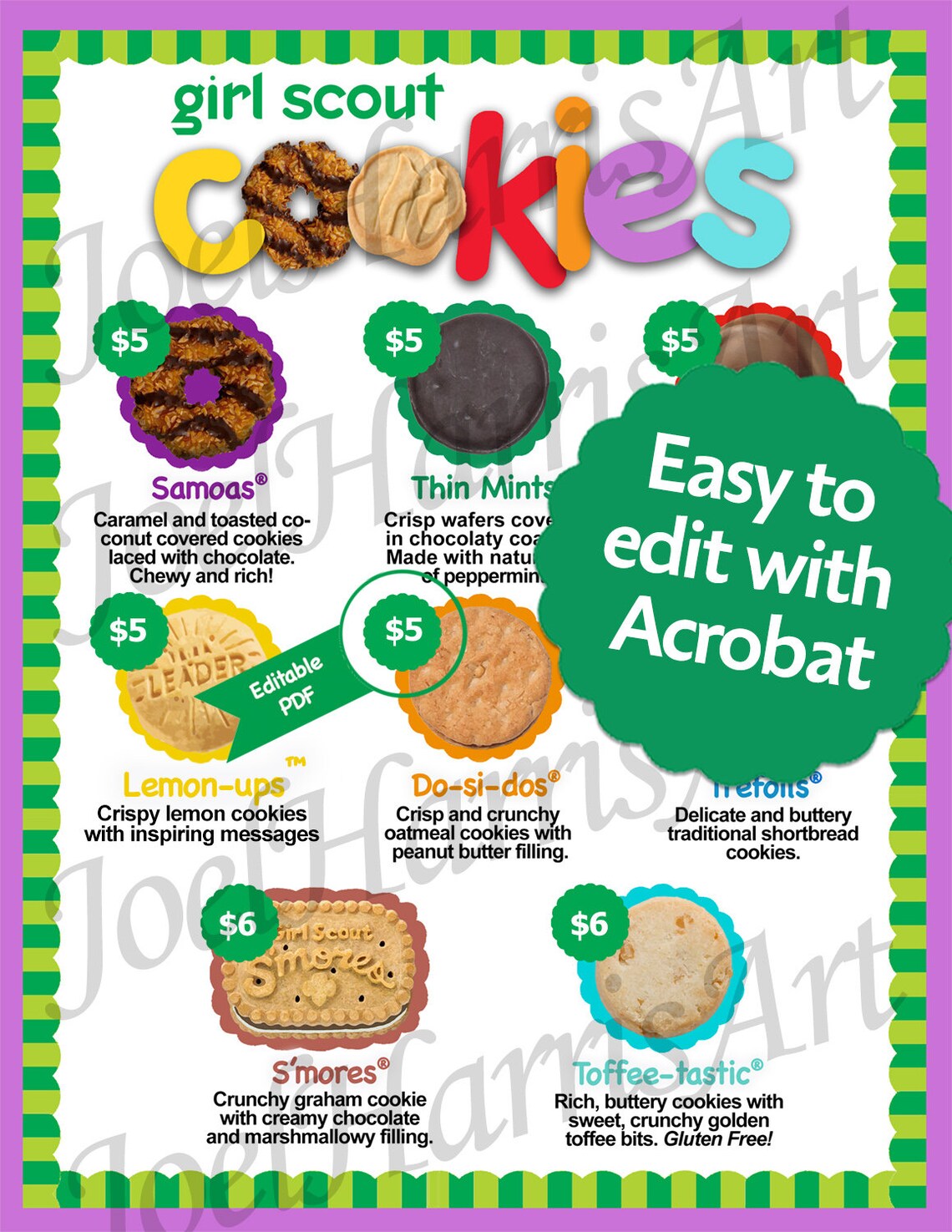 EDITABLE 2021 LBB Girl Scout W/ New Cookie Price List GS Booth - Etsy