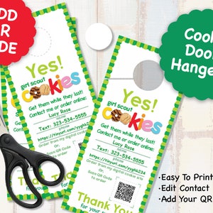 EDITABLE 2021 Girl Scout Door Hanger Printables Girl Scouts Cookies ...